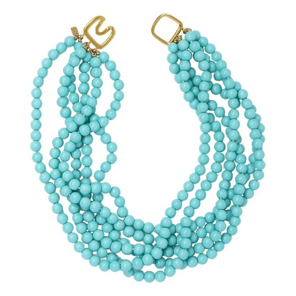 Kenneth Jay Lane | Jewelry | Kenneth Jay Lane 6 Row Turquoise Bead ...